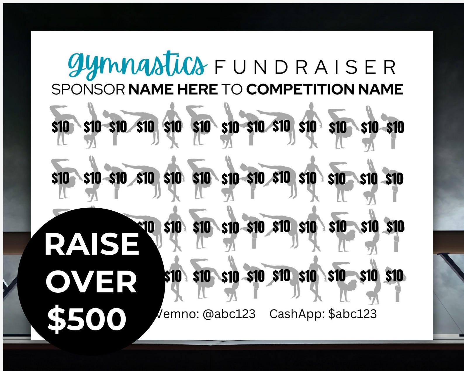 Editable Gymnastics Fundraiser Template, Sponsor My Season Fundraising ...