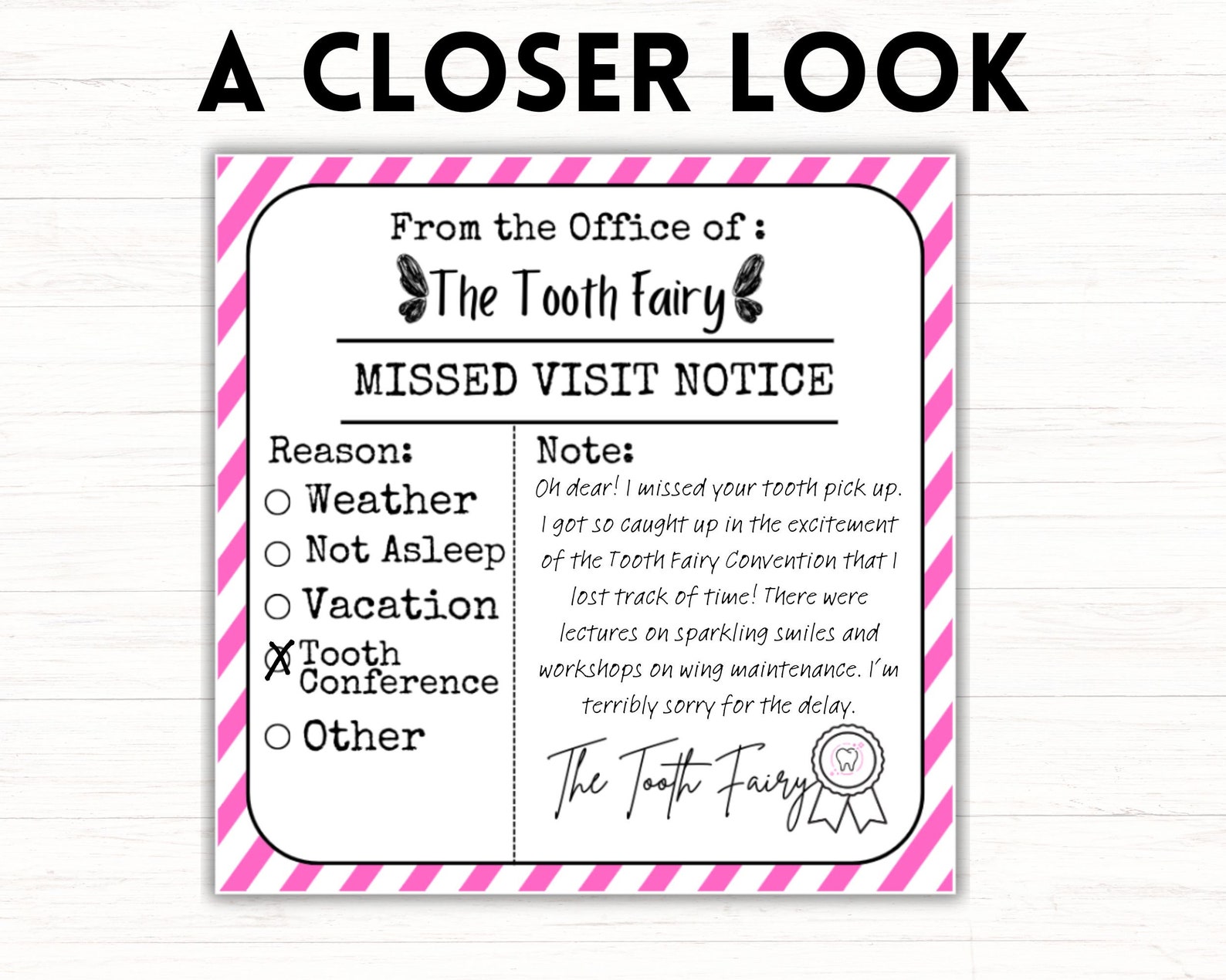 Editable Tooth Fairy Apology Letter, Tooth Fairy Forgot to Come Note ...