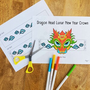 Lunar New Year Crown Dragon Craft Printable, Chinese New Year Paper ...