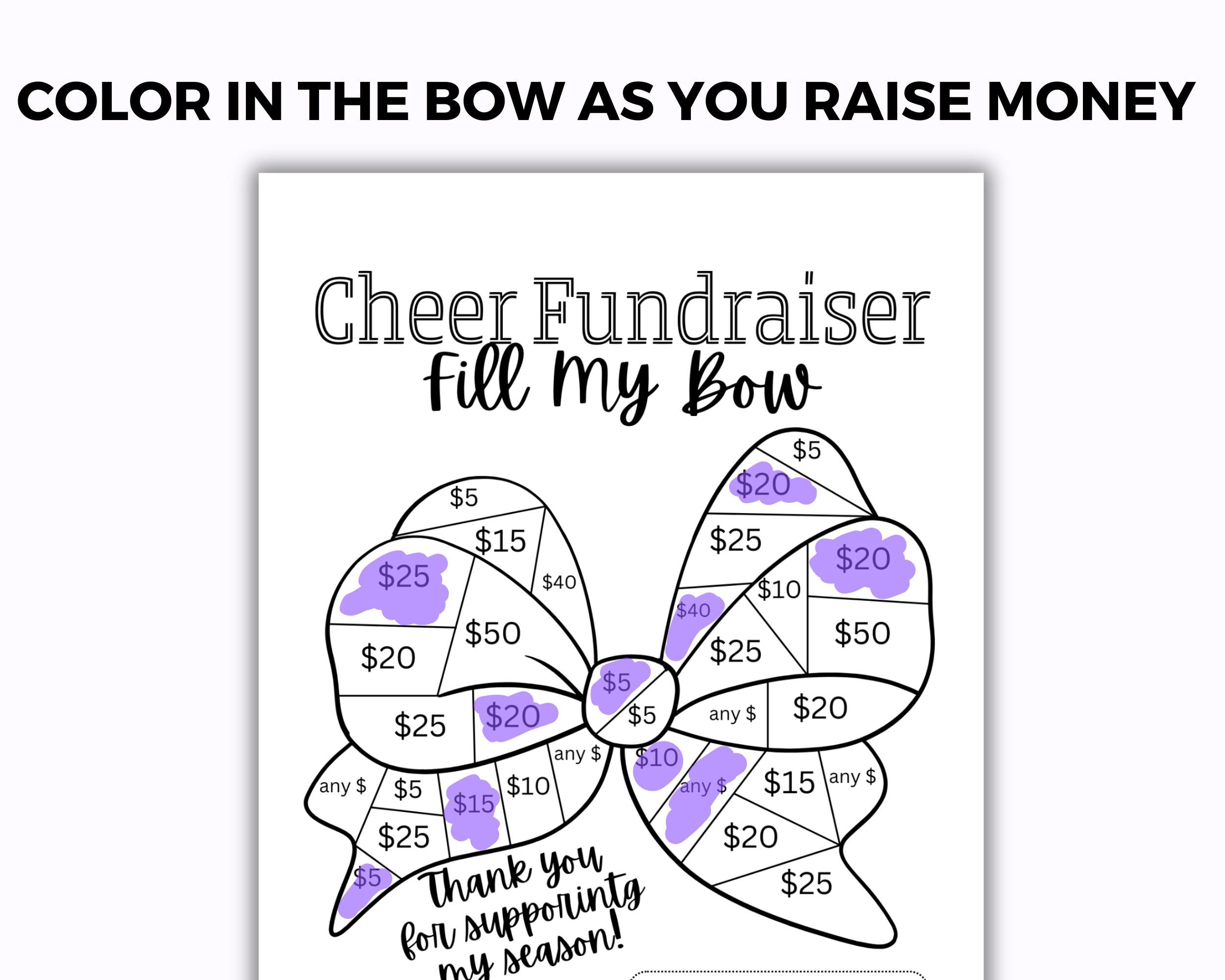 Fill My Bow Cheer Fundraiser Printable, Cheerleading Team Fundraising ...