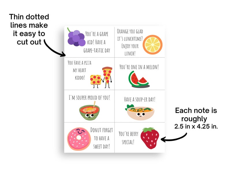 Lunch Box Jokes, Printable Lunchbox Notes for Kids, Encouraging Notes ...