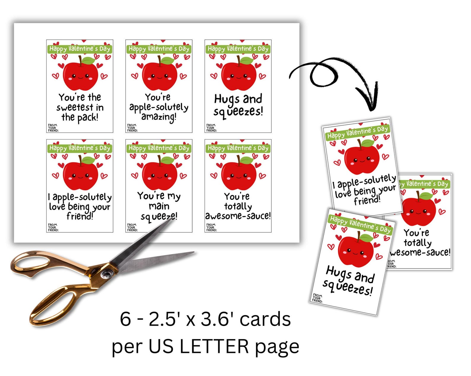 Printable Applesauce Pouch Valentine’s Day Tags, Non-candy Classroom ...