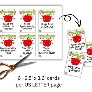 Printable Applesauce Pouch Valentine’s Day Tags, Non-candy Classroom ...