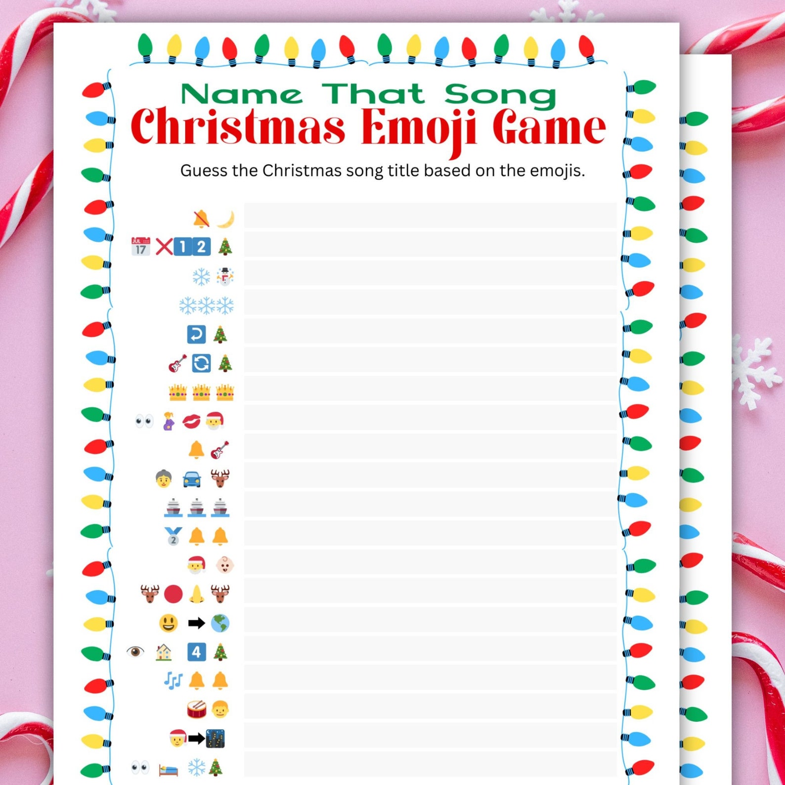 Christmas Song Emoji Game | Emoji Puzzle Holiday Game | Christmas Emoji ...