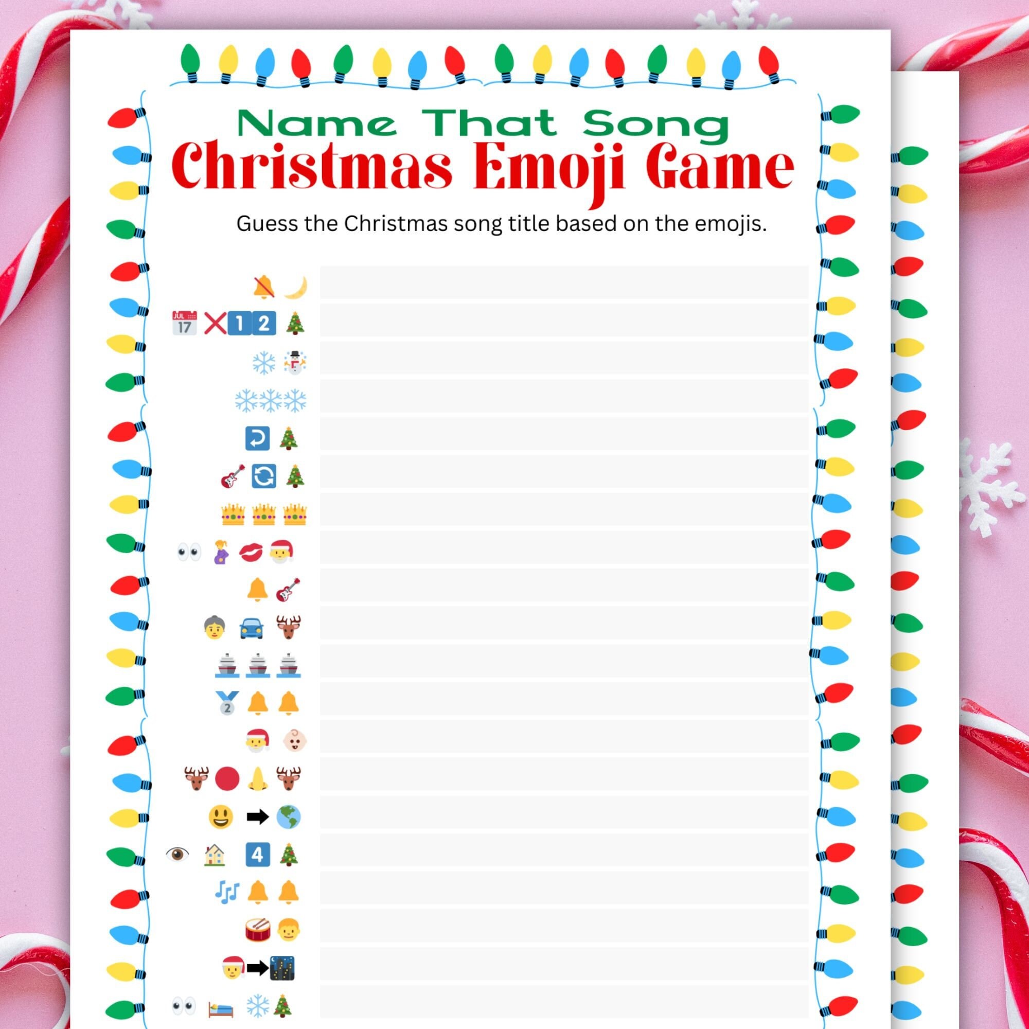 Christmas Song Emoji Game | Emoji Puzzle Holiday Game | Christmas Emoji ...