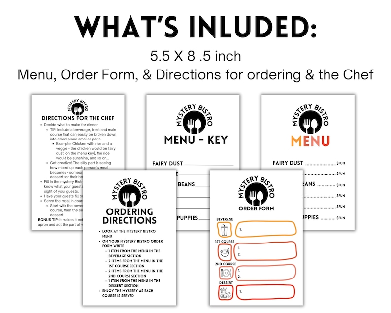 Mystery Dinner Menu, April Fool's Day Mystery Meal Party Printable for ...