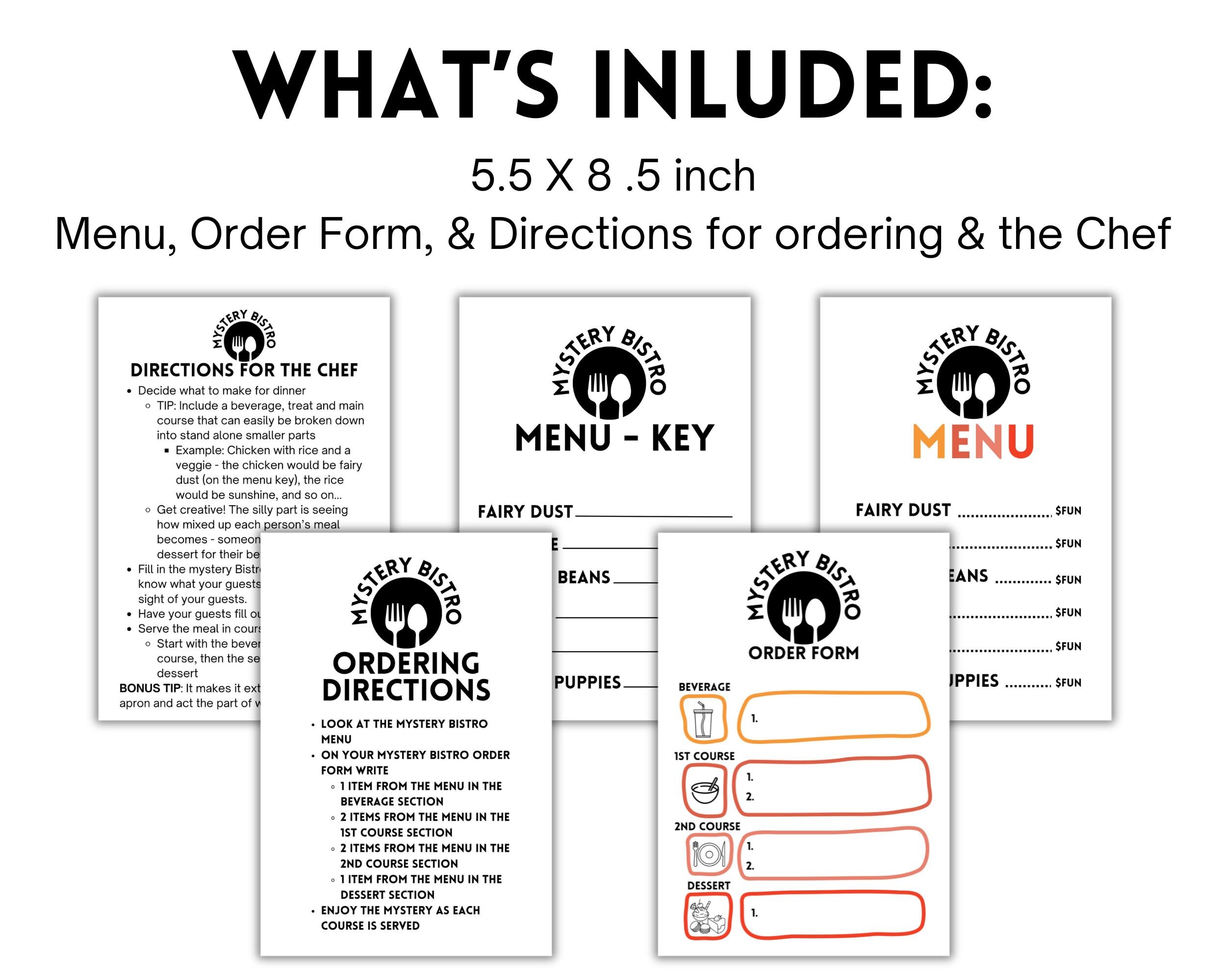 Mystery Dinner Menu, April Fool's Day Mystery Meal Party Printable for ...