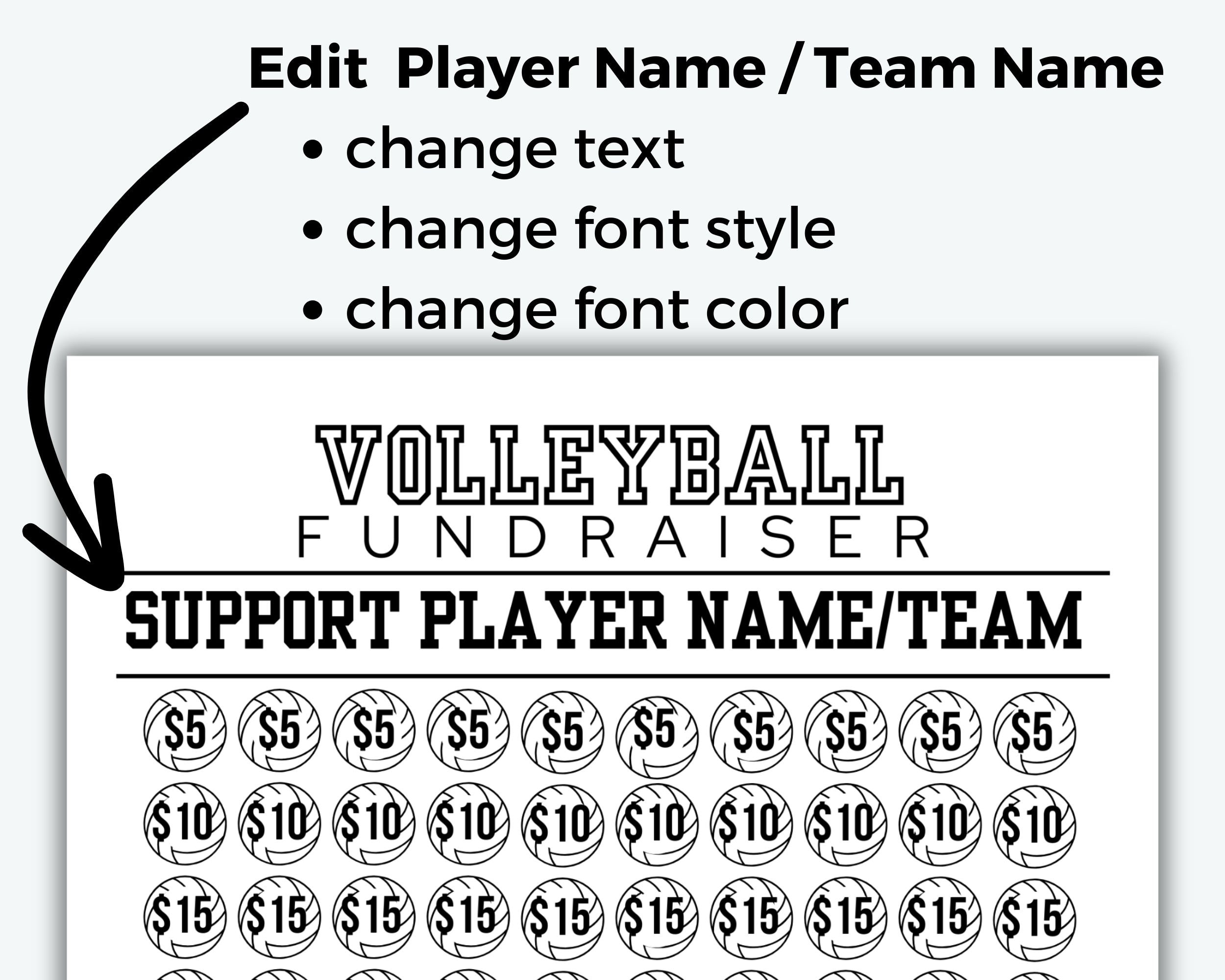 Editable Volleyball Fundraiser, Printable Volleyball Team Fundraiser ...