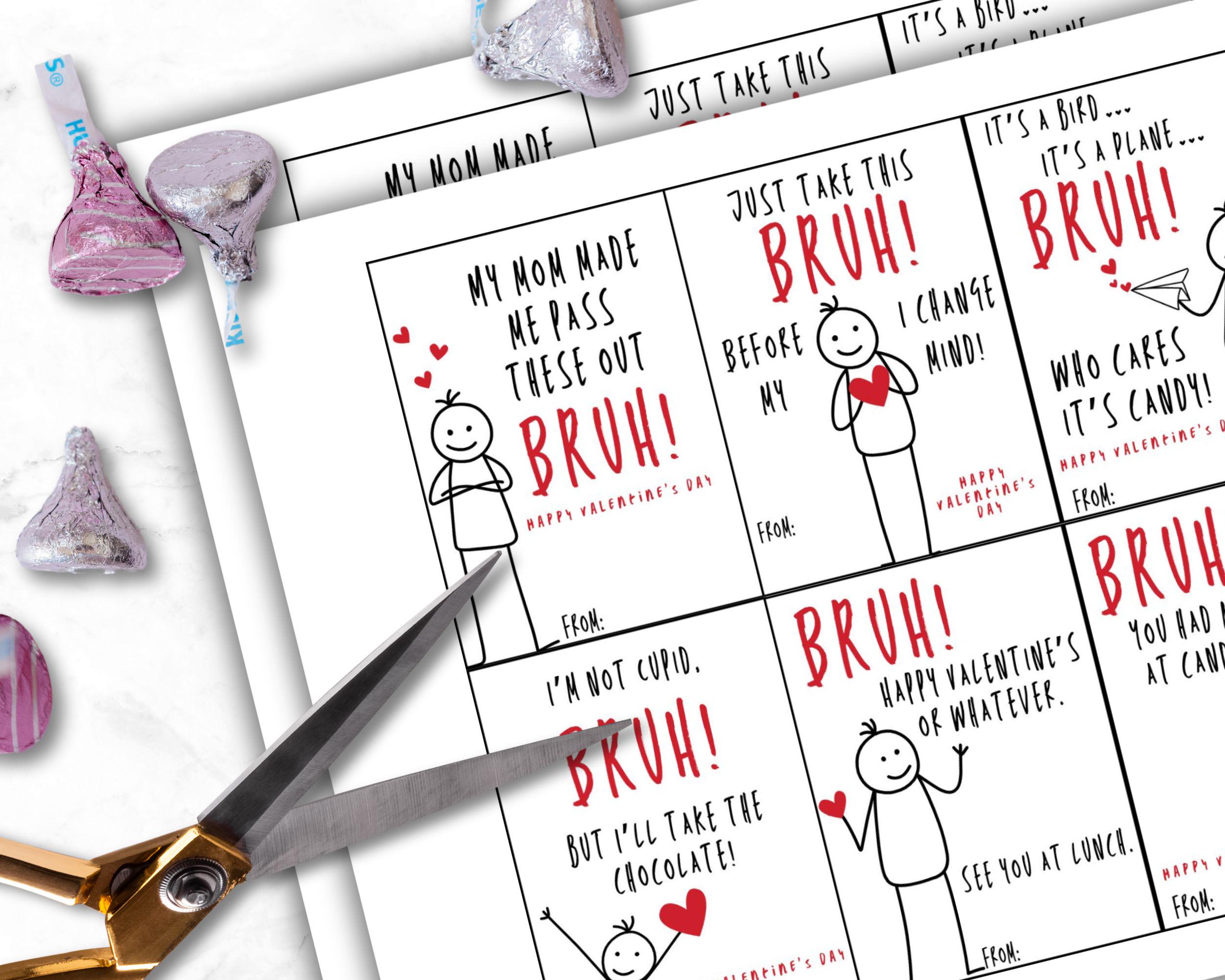 Bruh Valentine’s Day Cards, Bruh My Mom Made Stick Figure Valentine ...