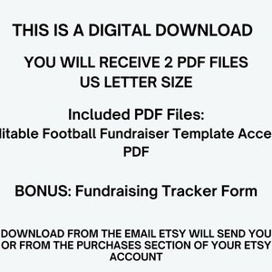 Editable Football Fundraiser Template, Printable Football Team ...