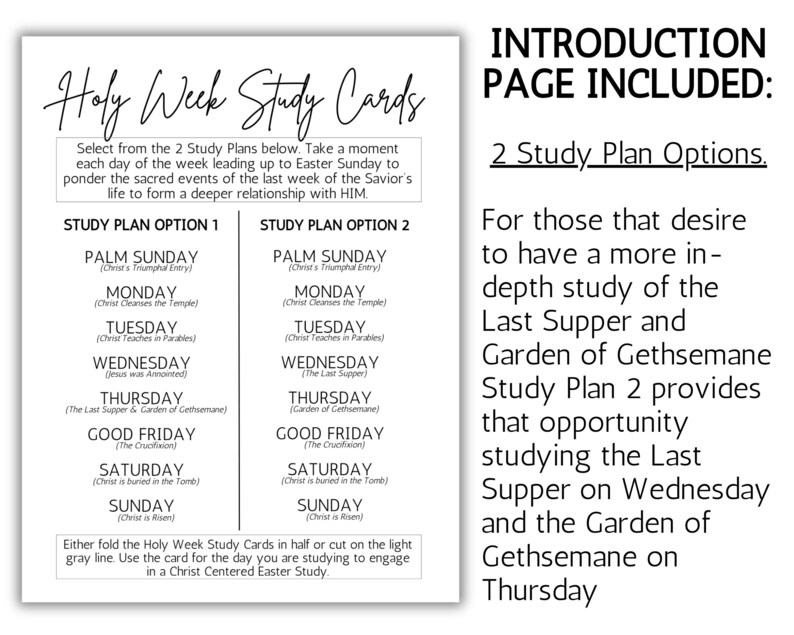 Holy Week Story Study Cards, Printable Easter Advent Devotional, Easter ...