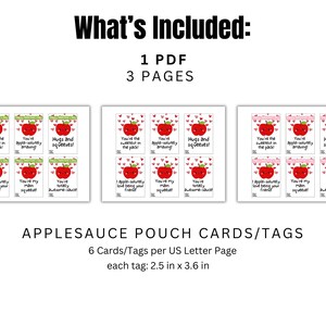 Printable Applesauce Pouch Valentines Day Tags, Non-candy Classroom ...