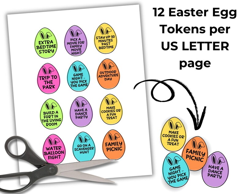 Editable Easter Egg Tokens, Customizable Easter Rewards for Kids, Teens ...