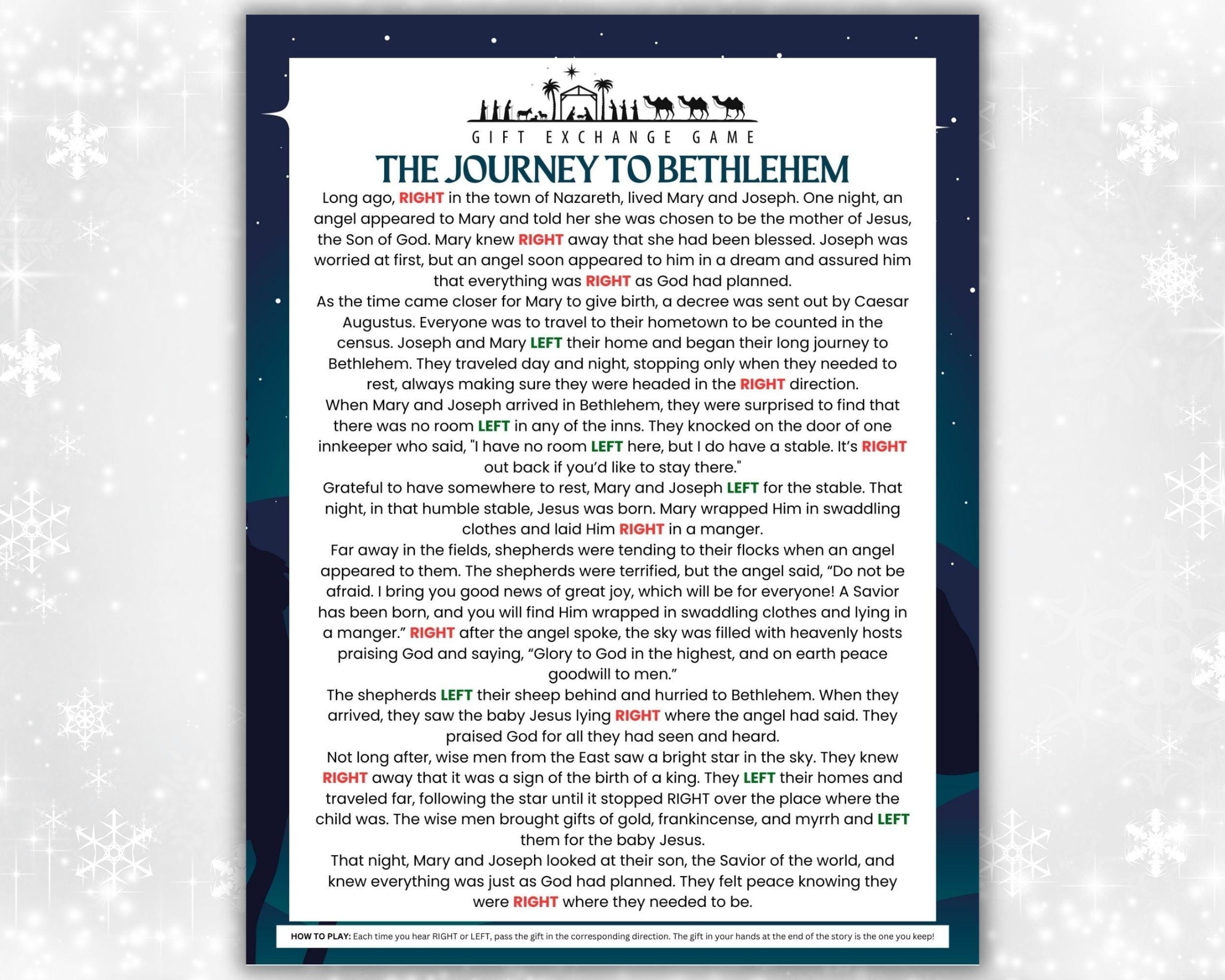 Nativity Left Right Game. Nativity Story Game, Christmas Story Gift ...