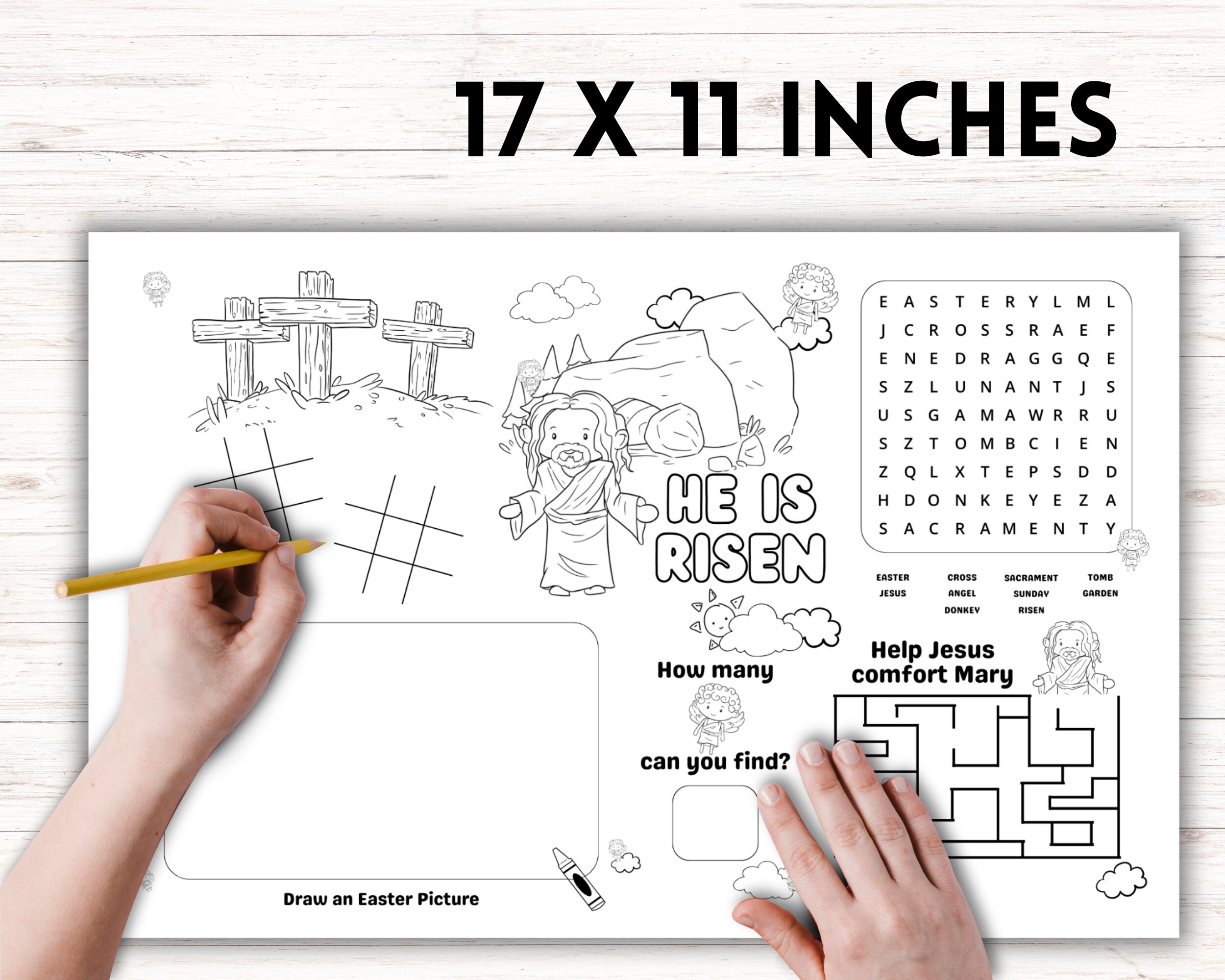 Easter Story Placemat Activity Pages, Christian Easter Activity Page ...