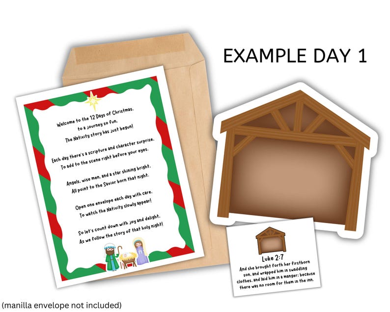 12 Days of Christmas Nativity Countdown for Kids, Advent Scripture ...