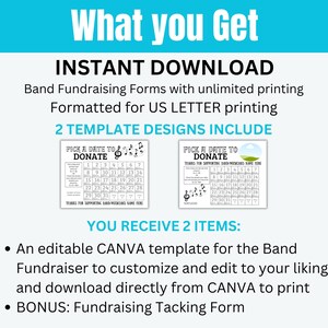 Editable Calendar Fundraiser, Unique Band Pick A Date to Donate ...