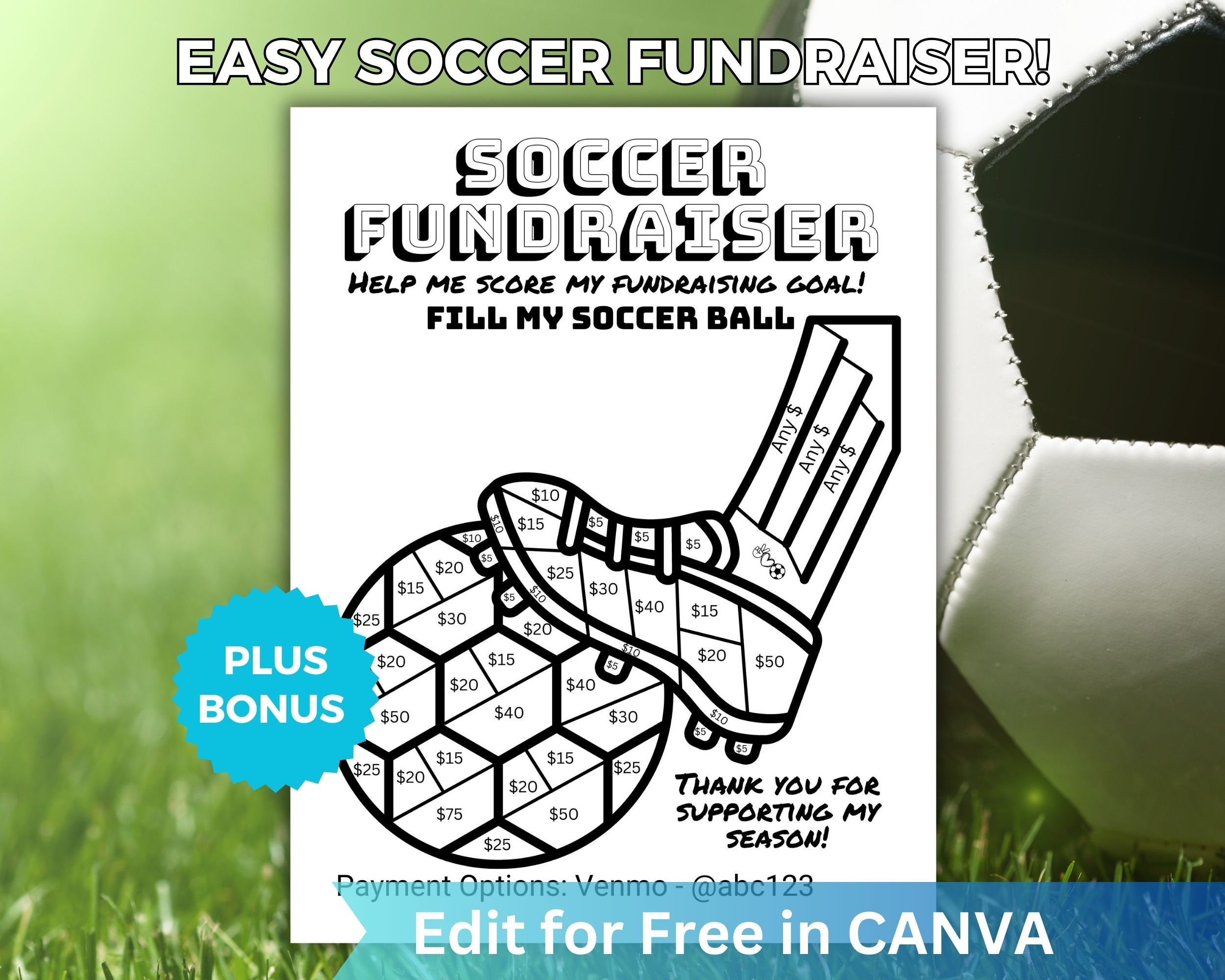 Editable Soccer Ball Fundraiser, Soccer Fundraiser, Soccer Team ...