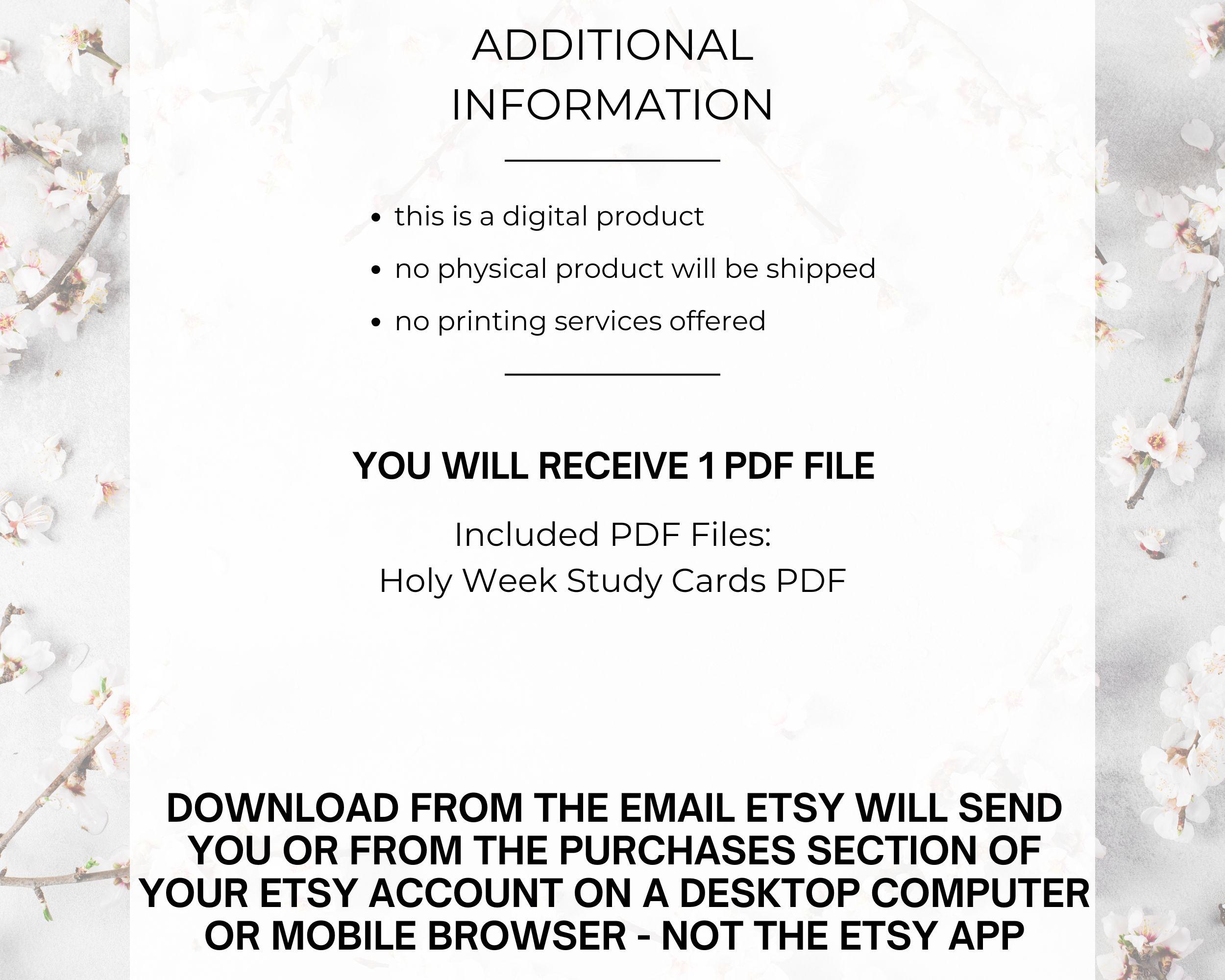 Holy Week Story Study Cards, Printable Easter Advent Devotional, Easter ...