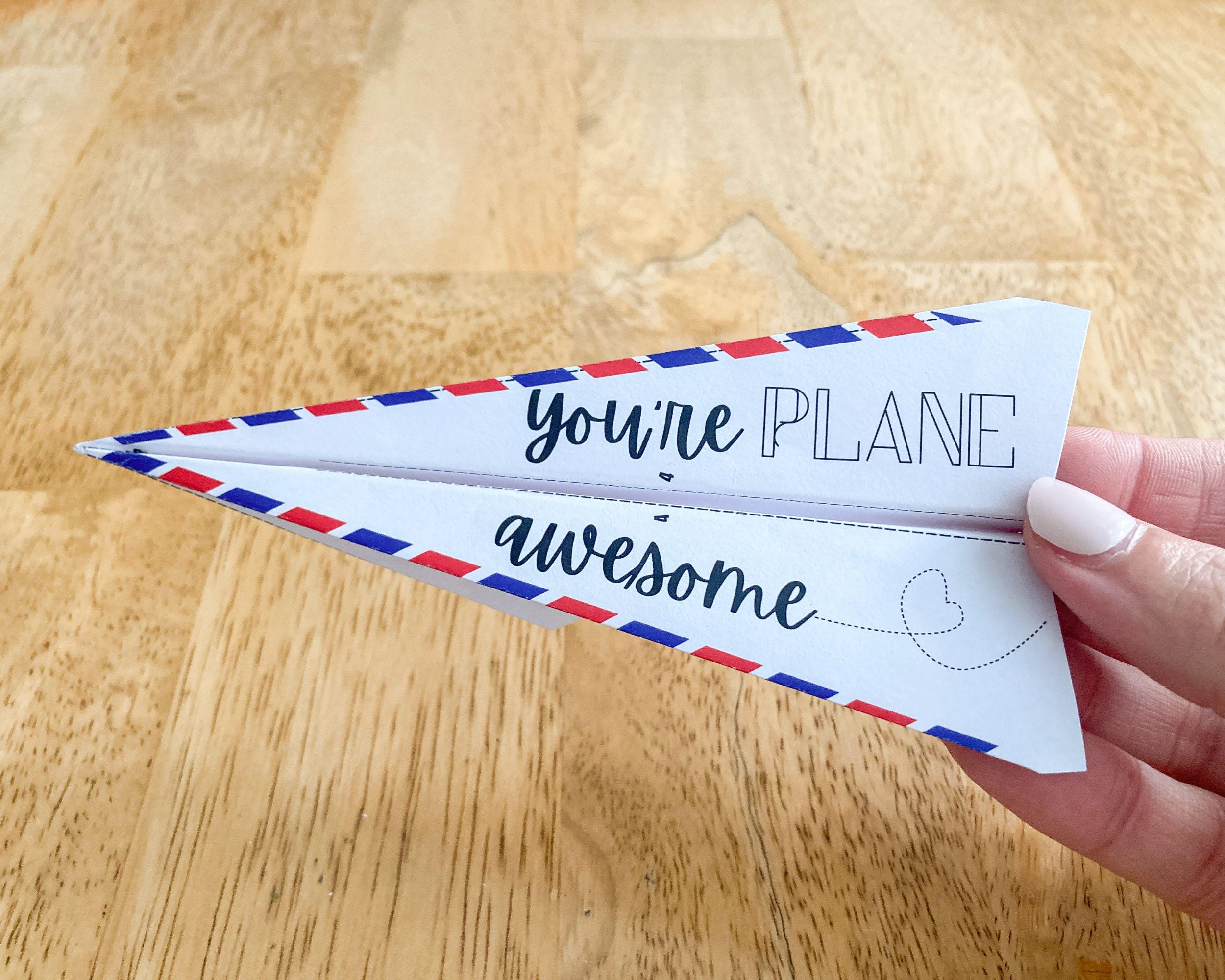 Editable Paper Airplane Valentines Printable, Valentines Card for Teens ...