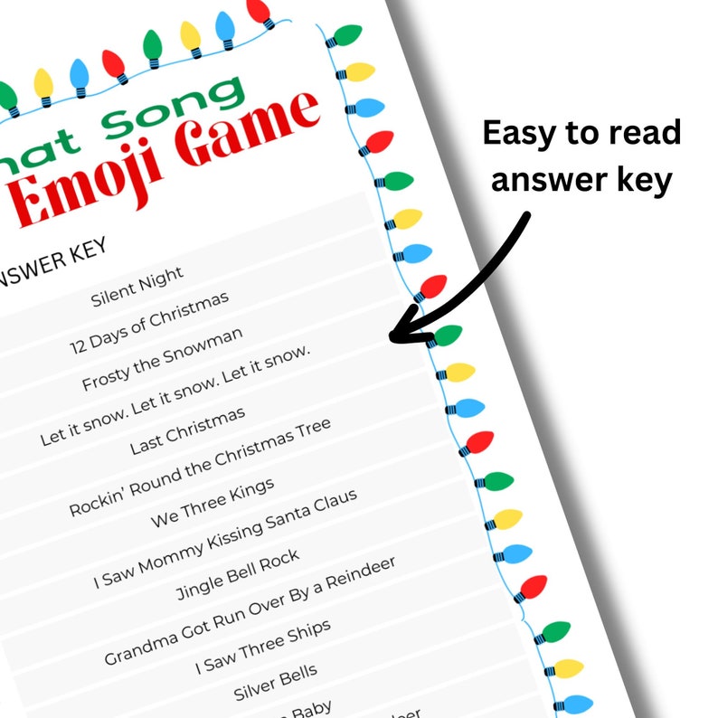Christmas Song Emoji Game | Emoji Puzzle Holiday Game | Christmas Emoji ...