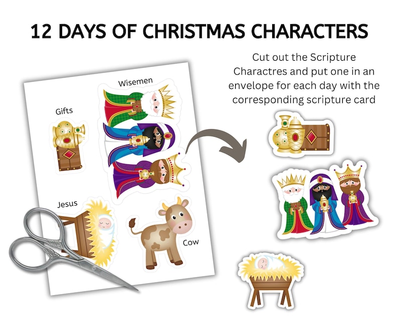 12 Days of Christmas Nativity Countdown for Kids, Advent Scripture ...