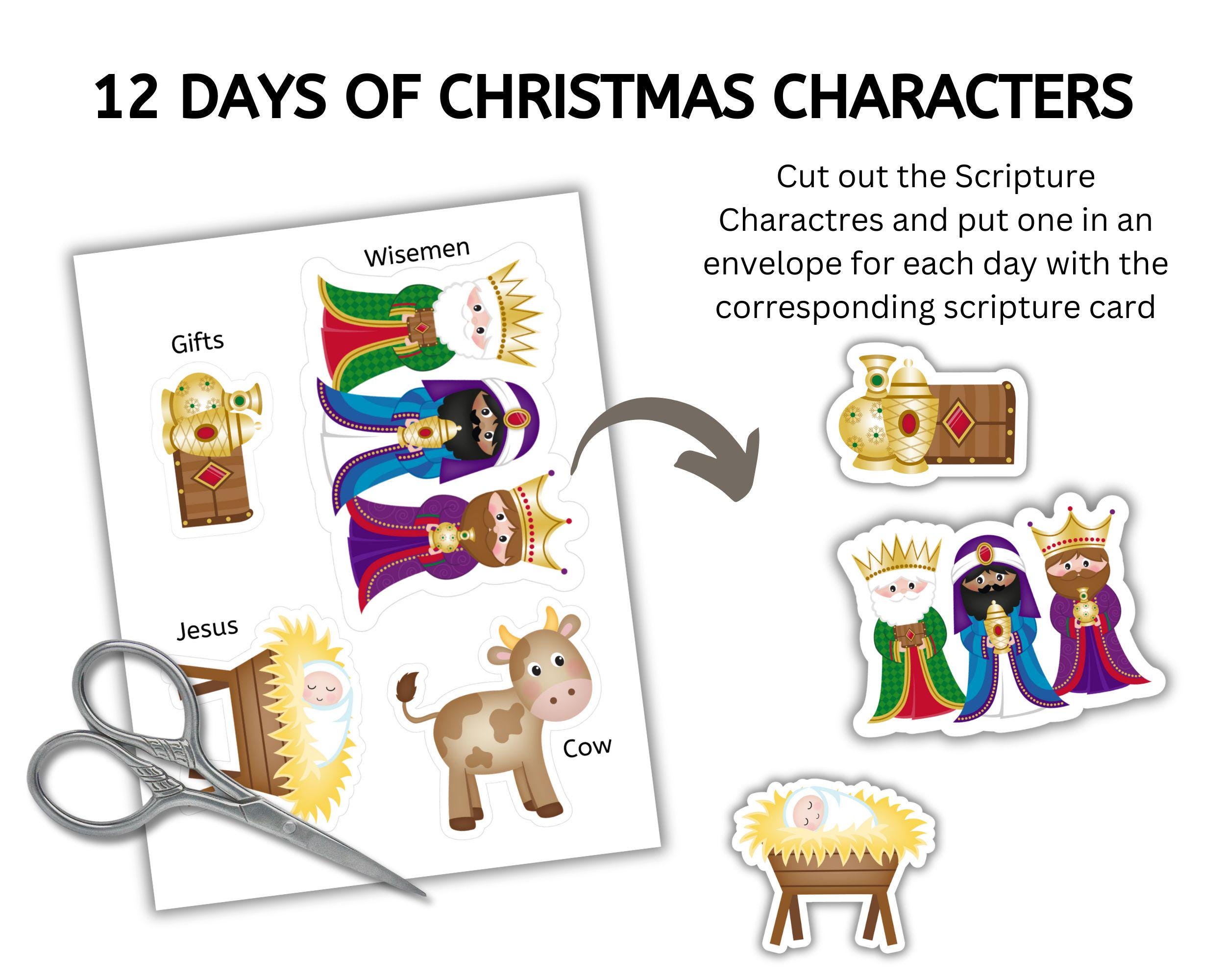12 Days of Christmas Nativity Countdown for Kids, Advent Scripture ...