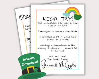 Leprechaun Letter for Kids Printable, Leprechaun Trap Card, Saint ...