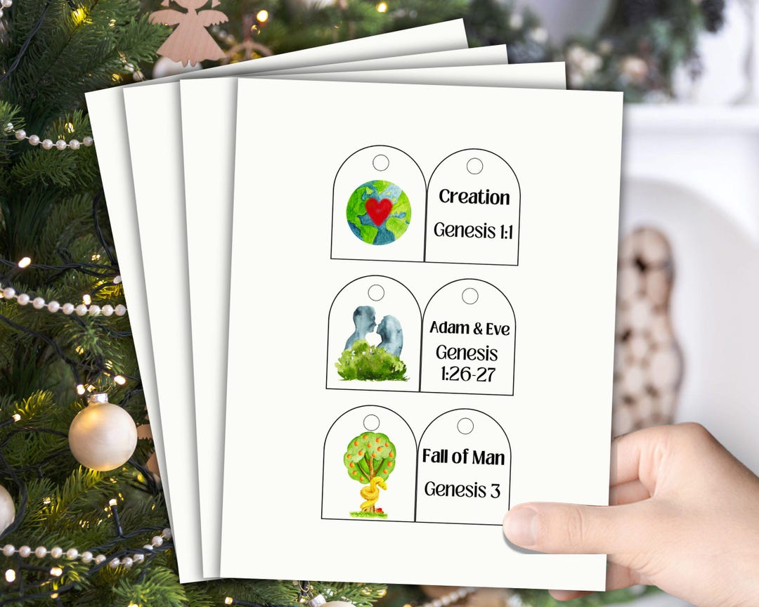 Jesse Tree Advent Ornaments Printable Advent Countdown Decorations ...