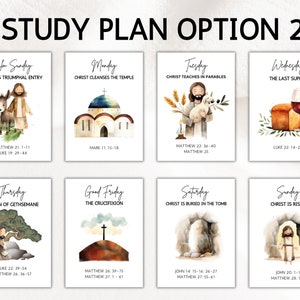 Holy Week Story Study Cards, Printable Easter Advent Devotional, Easter ...