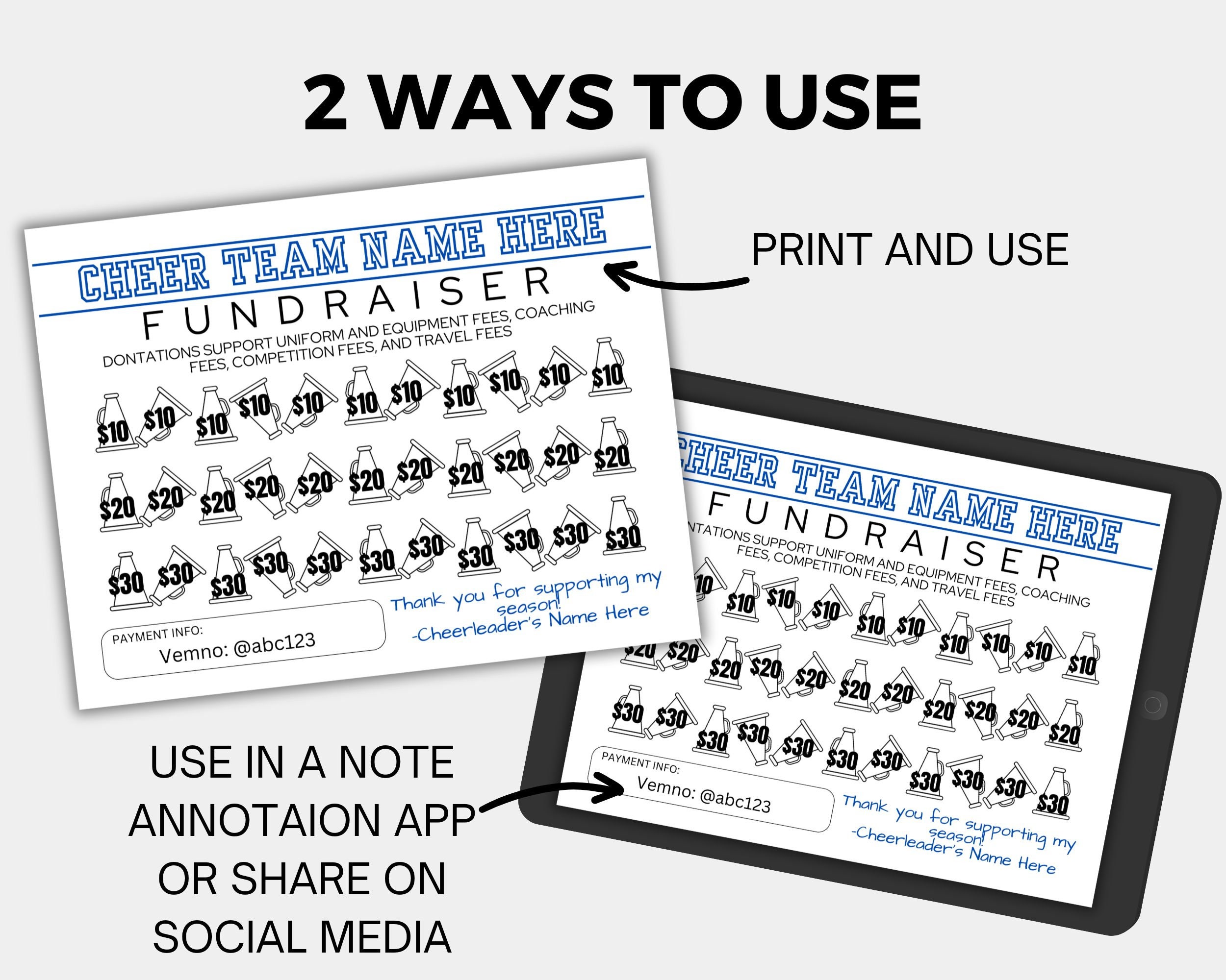 Editable Cheer Black Out My Board Fundraiser, Competitive Cheer ...