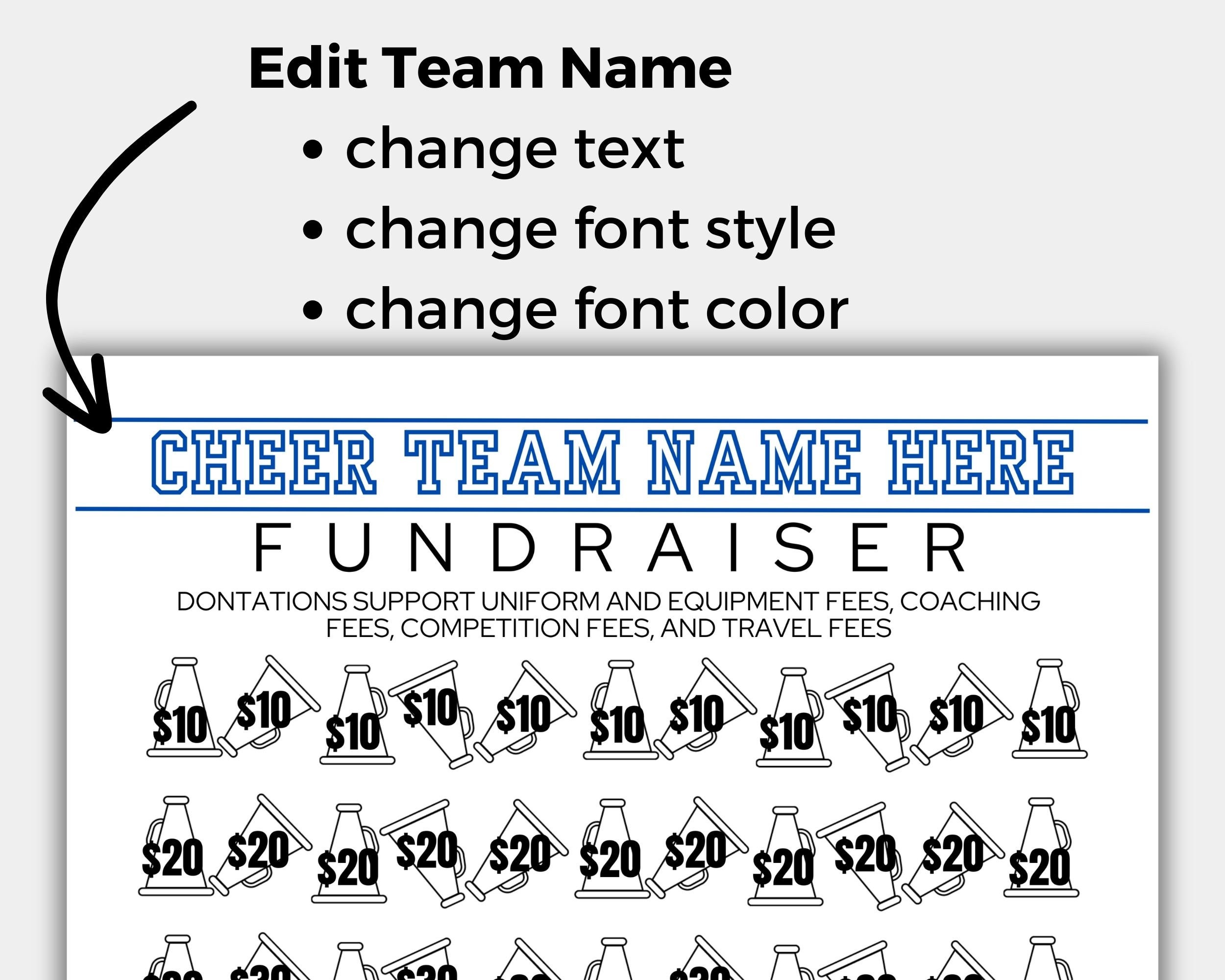 Editable Cheer Black Out My Board Fundraiser, Competitive Cheer ...