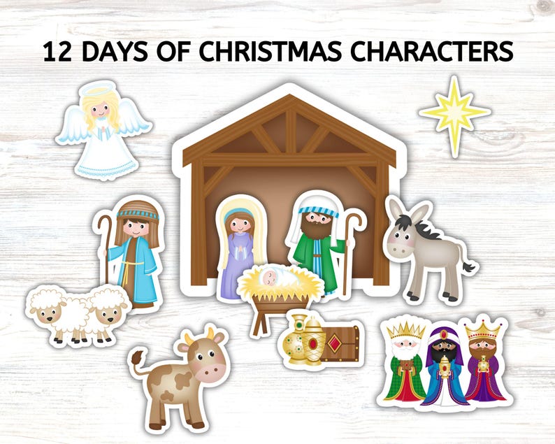 12 Days of Christmas Nativity Countdown for Kids, Advent Scripture ...