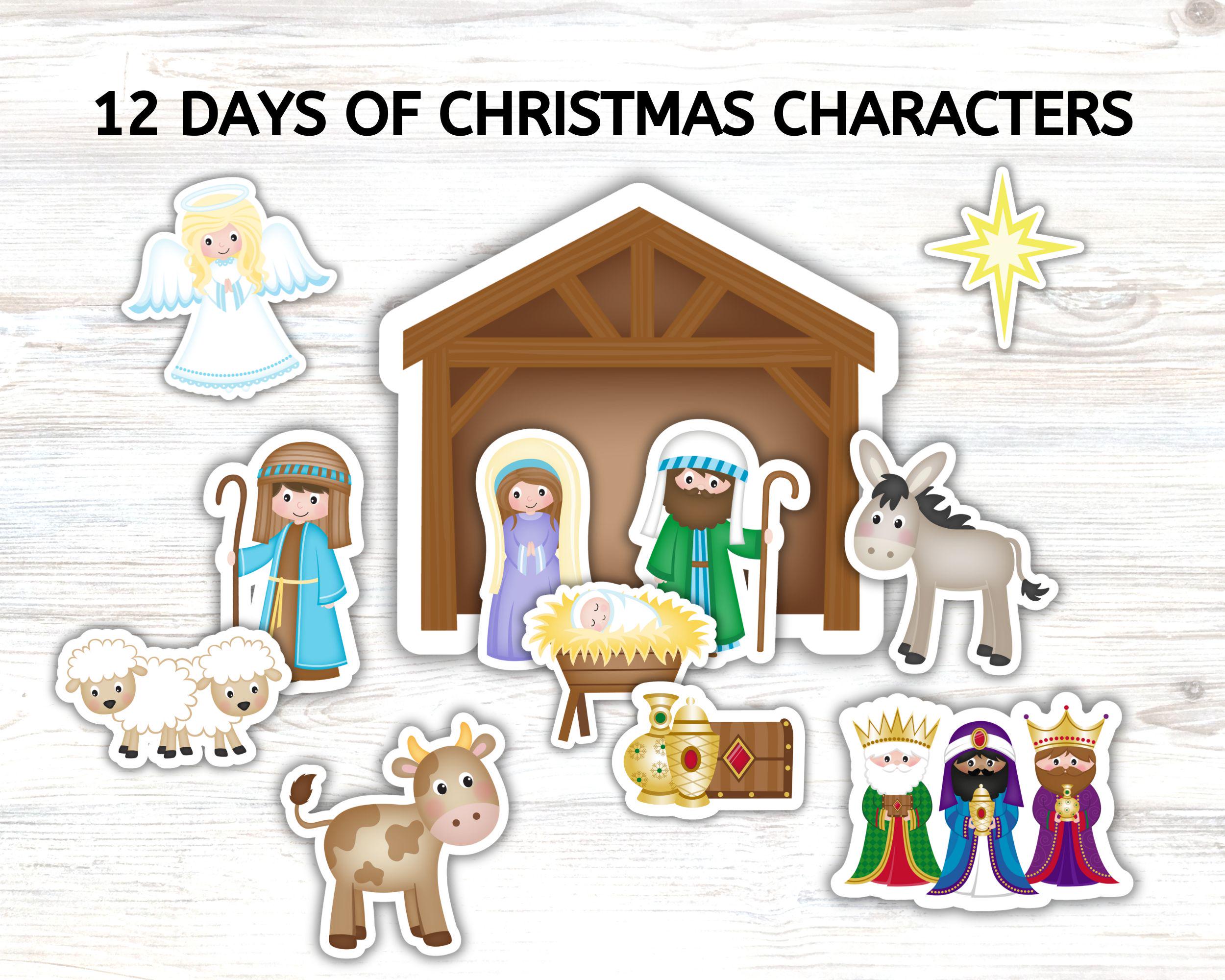 12 Days of Christmas Nativity Countdown for Kids, Advent Scripture ...