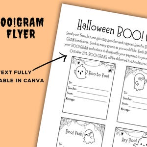 Editable Halloween Boo Grams Fundraiser, PTA PTO Fall Fundraiser ...