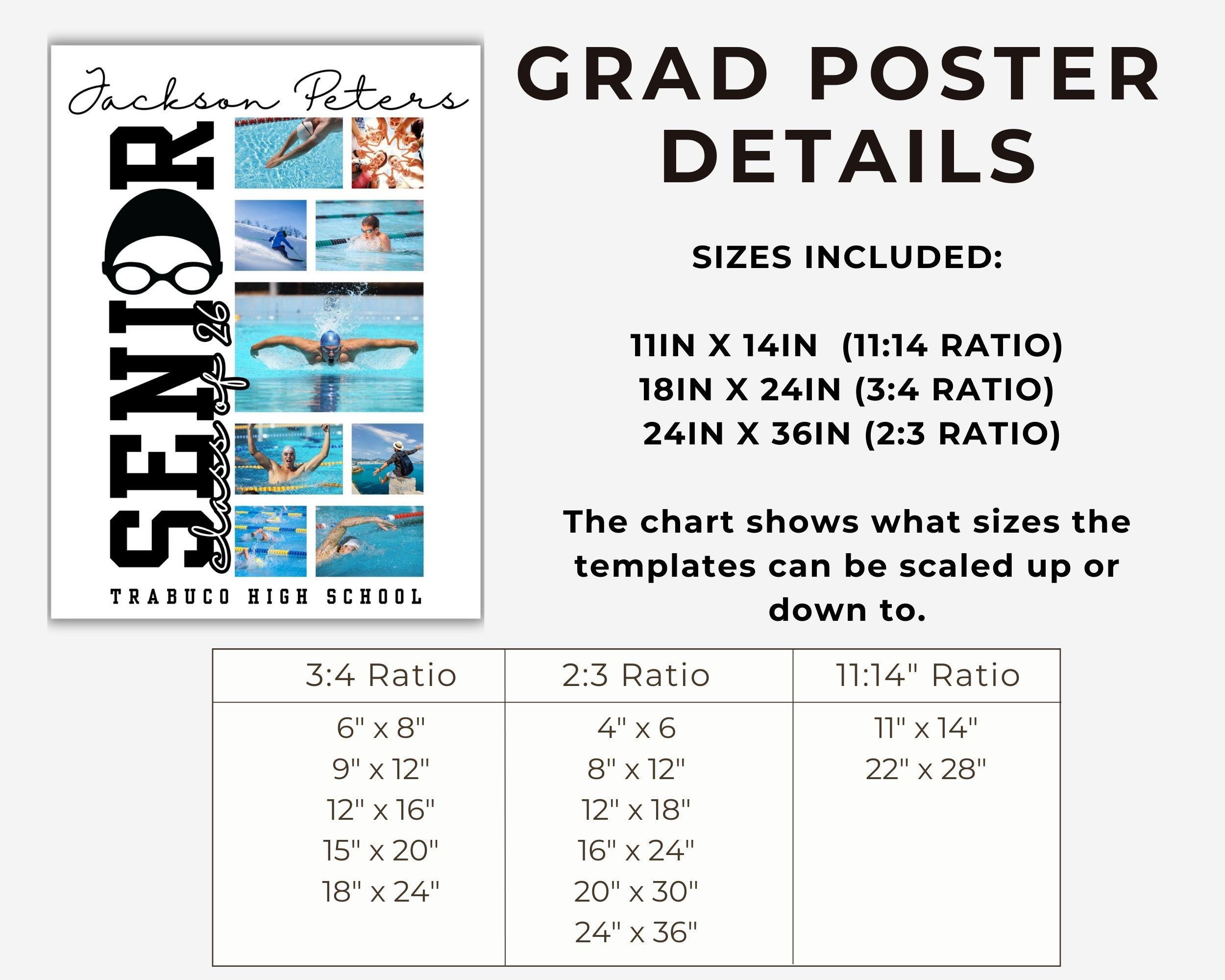 Swim Photo Collage Template, Swim Team Senior Night Poster, Swimmer ...