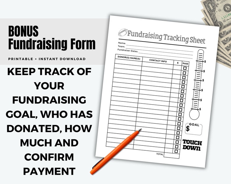 Editable Football Fundraiser Template, Printable Football Team ...