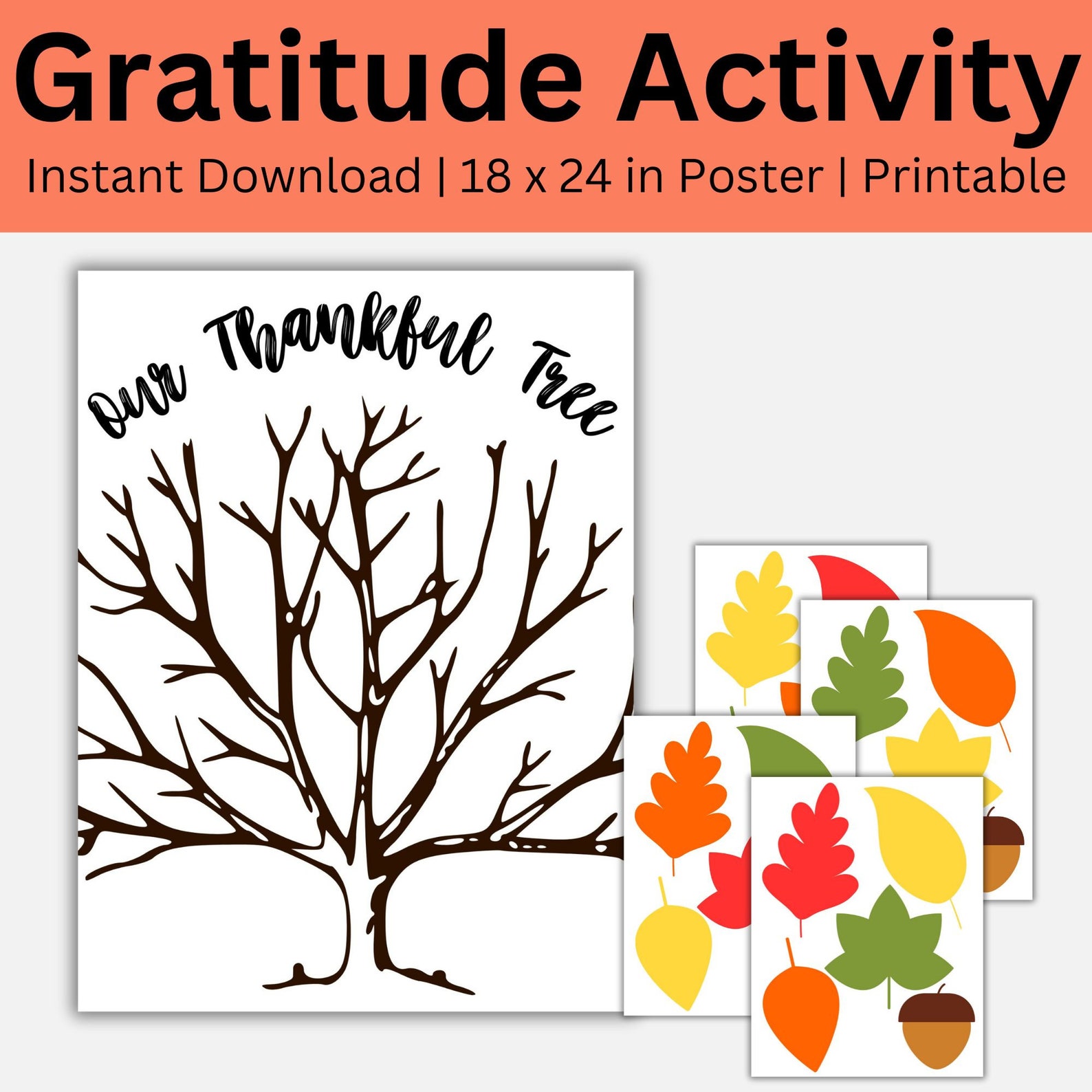 Thankful Tree | Gratitude Activity for Kids | Thanksgiving Activity ...