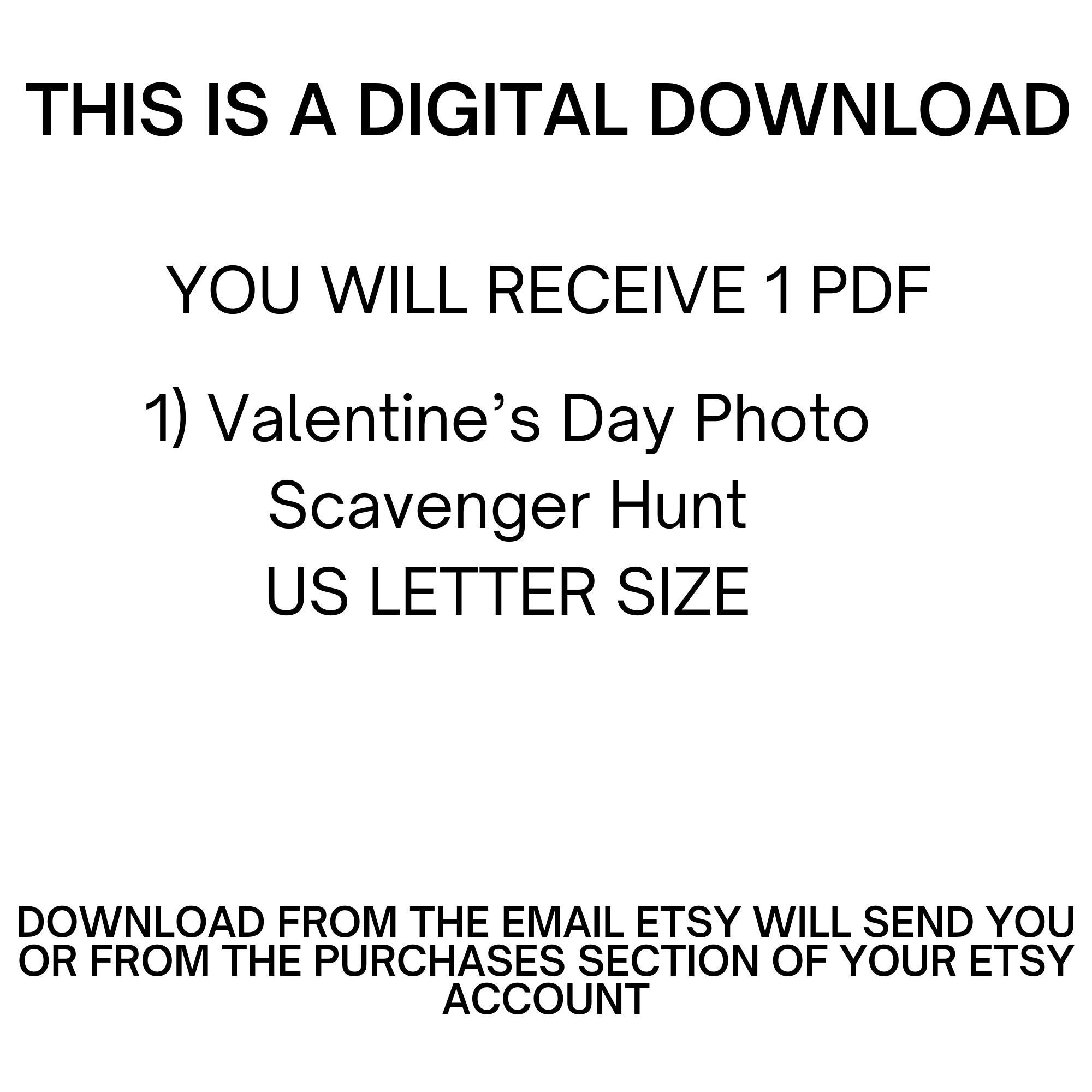 Valentine's Day Photo Scavenger Hunt, Valentine's Day Scavenger Hunt ...