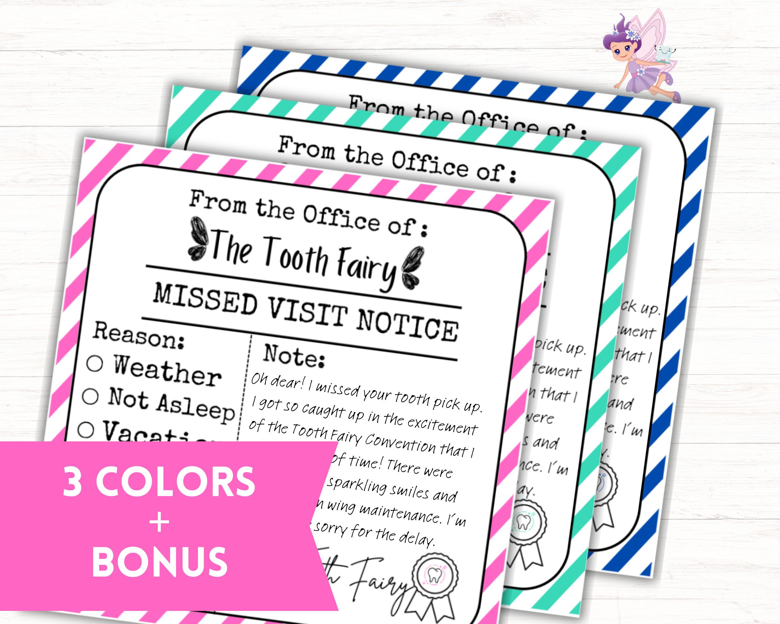 Editable Tooth Fairy Apology Letter, Tooth Fairy Forgot to Come Note ...