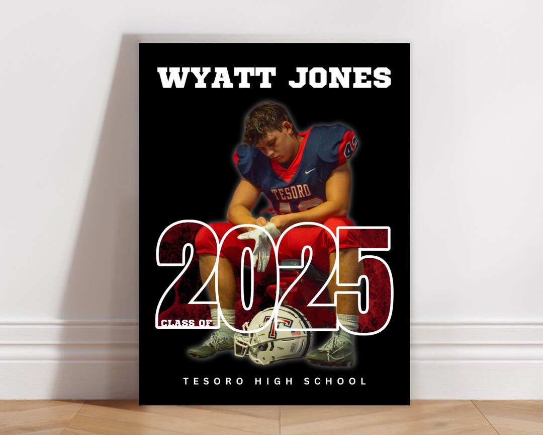 Custom Football Senior Poster, Football Photo Collage Senior Night Gift ...