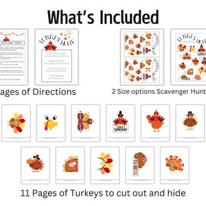 Thanksgiving Party Game Turkey Hunt Scavenger Hunt, Thanksgiving Turkey ...