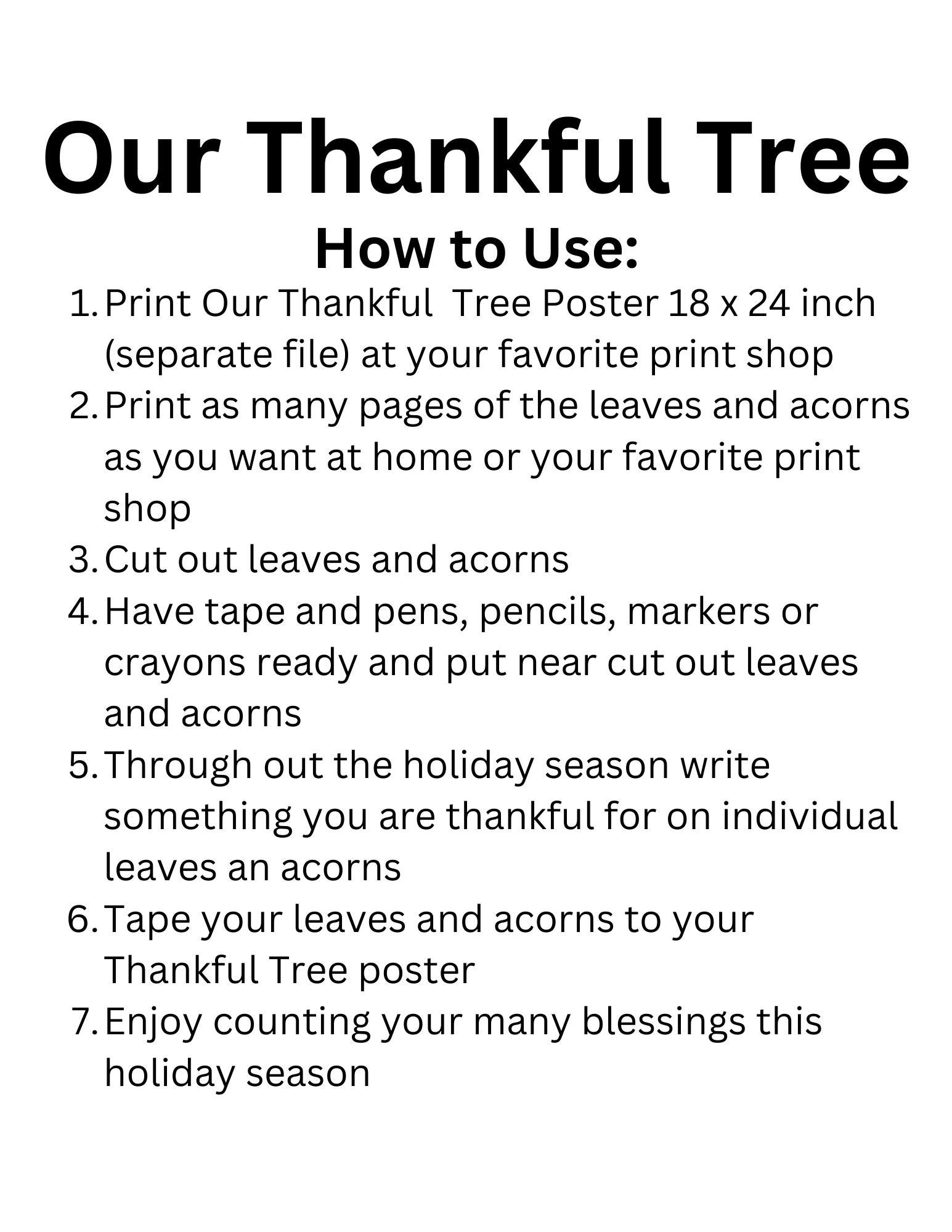 Thankful Tree | Gratitude Activity for Kids | Thanksgiving Activity ...