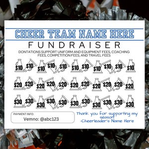 Editable Cheer Fundraiser Flyer Printable Bundle, Cheerleading Team ...