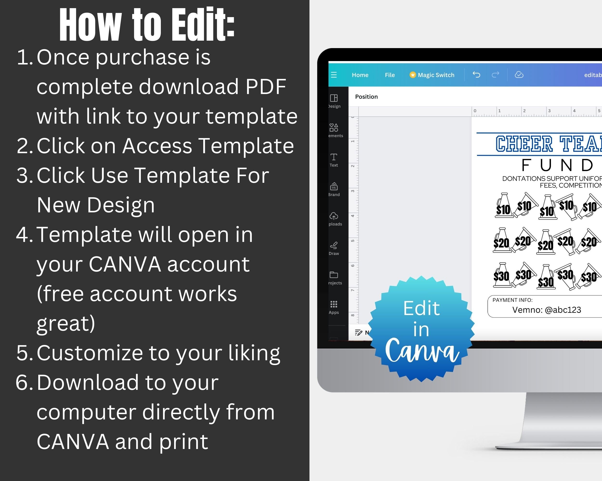Editable Cheer Black Out My Board Fundraiser, Competitive Cheer ...