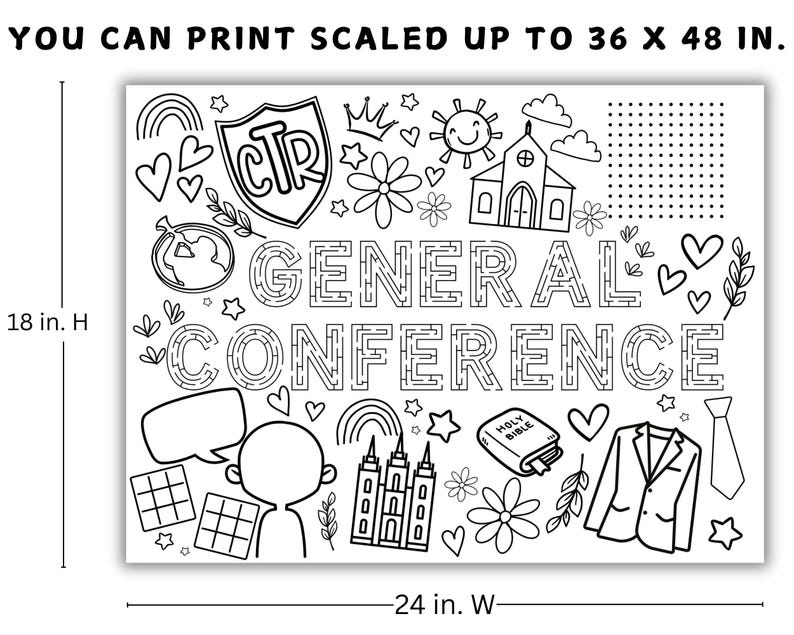 Giant LDS General Conference Coloring Poster, LDS General Conference ...