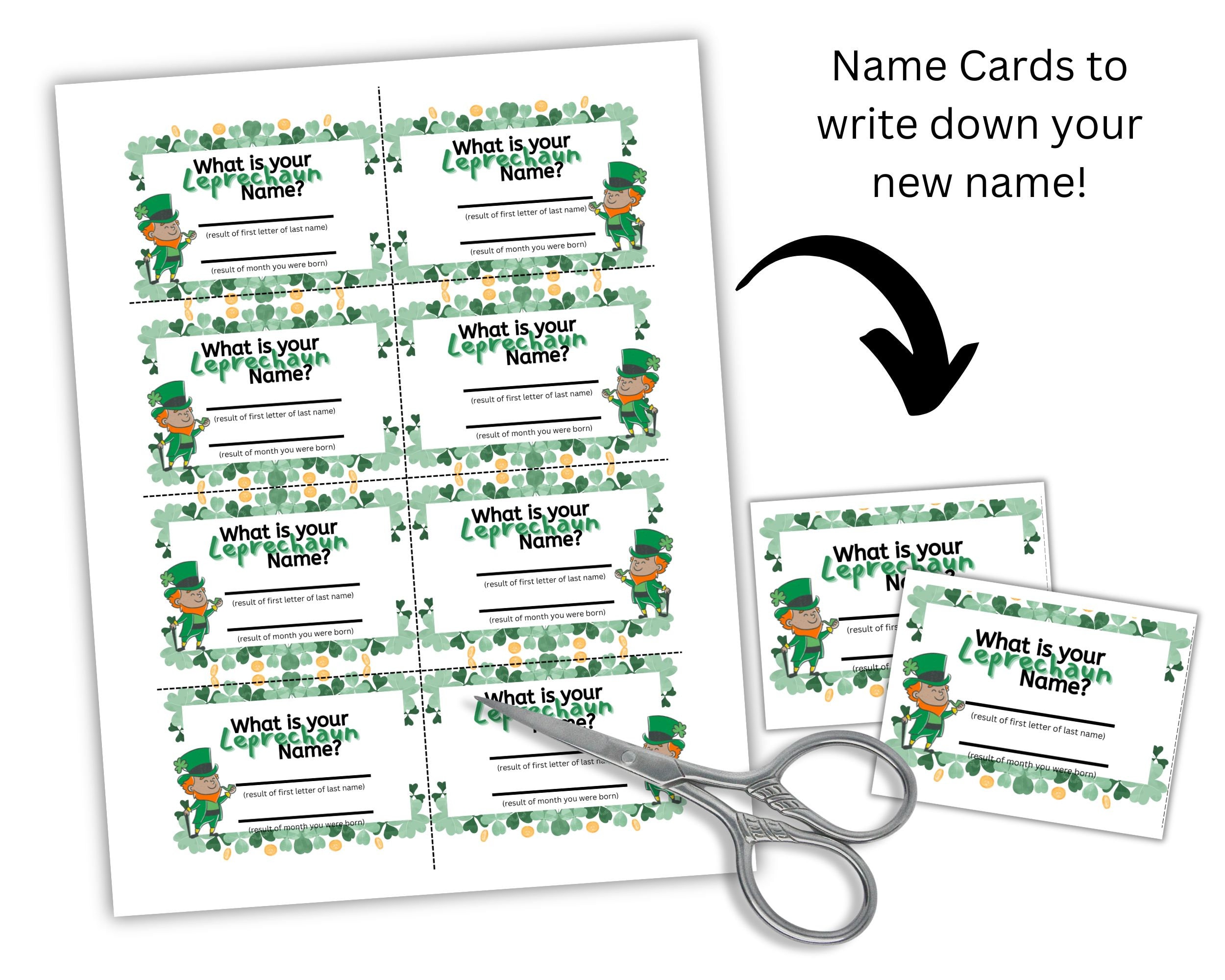 Leprechaun Name Game Printable, What is Your Leprechaun Name Activity ...