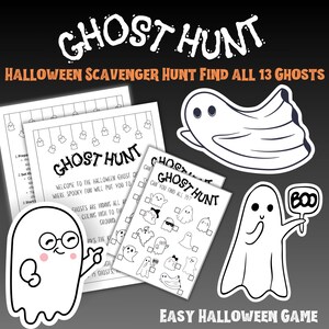Ghost Hunt Halloween Party Printable Game, Easy Indoor Halloween ...