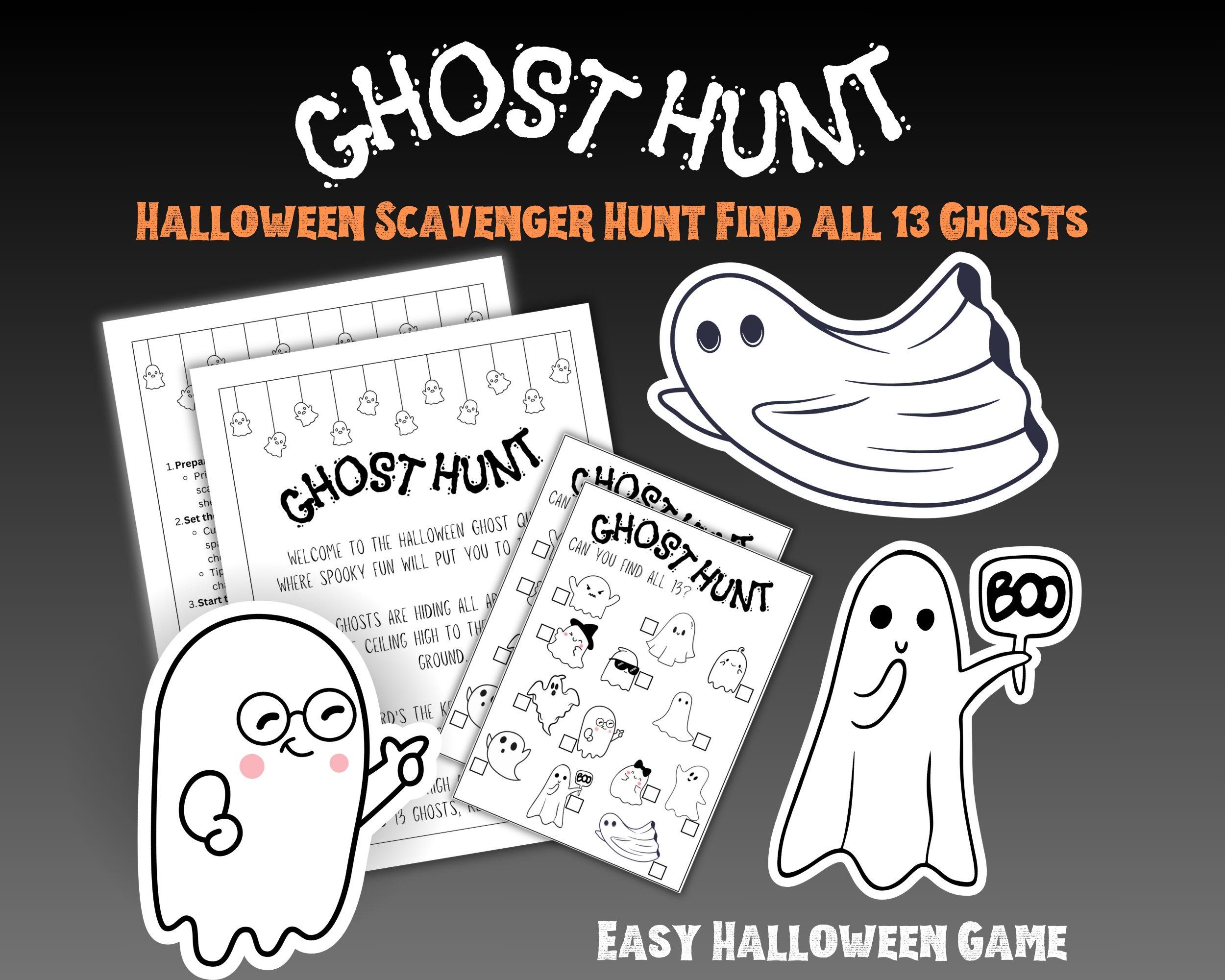 Ghost Hunt Halloween Party Printable Game, Easy Indoor Halloween ...