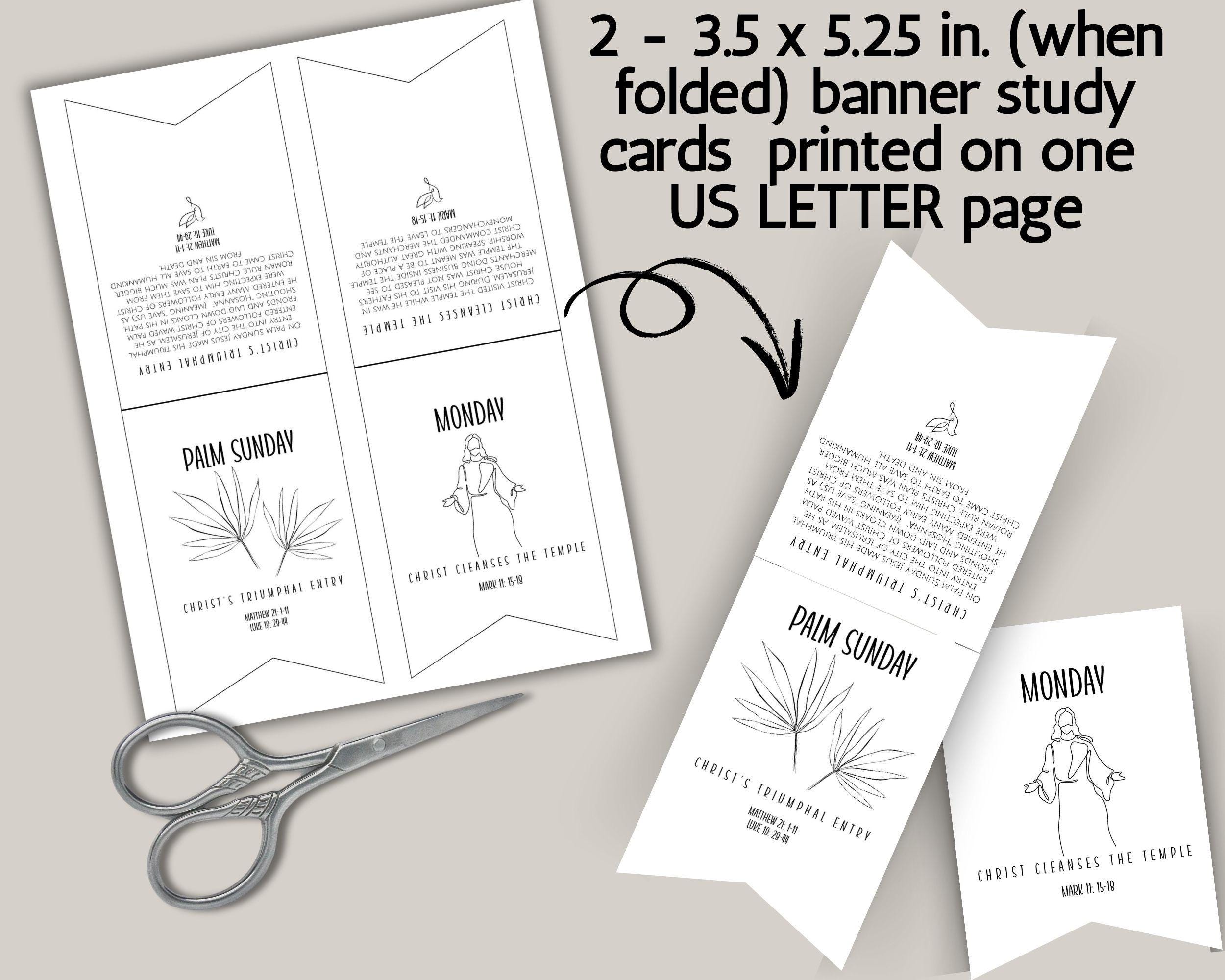 Holy Week Countdown, Holy Week Study Cards, Holy Week Advent, Easter ...
